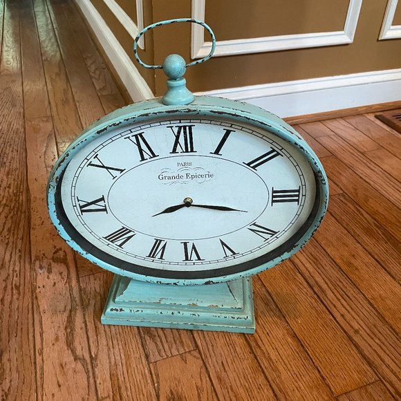 Accents | Large Oval Time Piece Style Mantle Clock Paris Grande ...